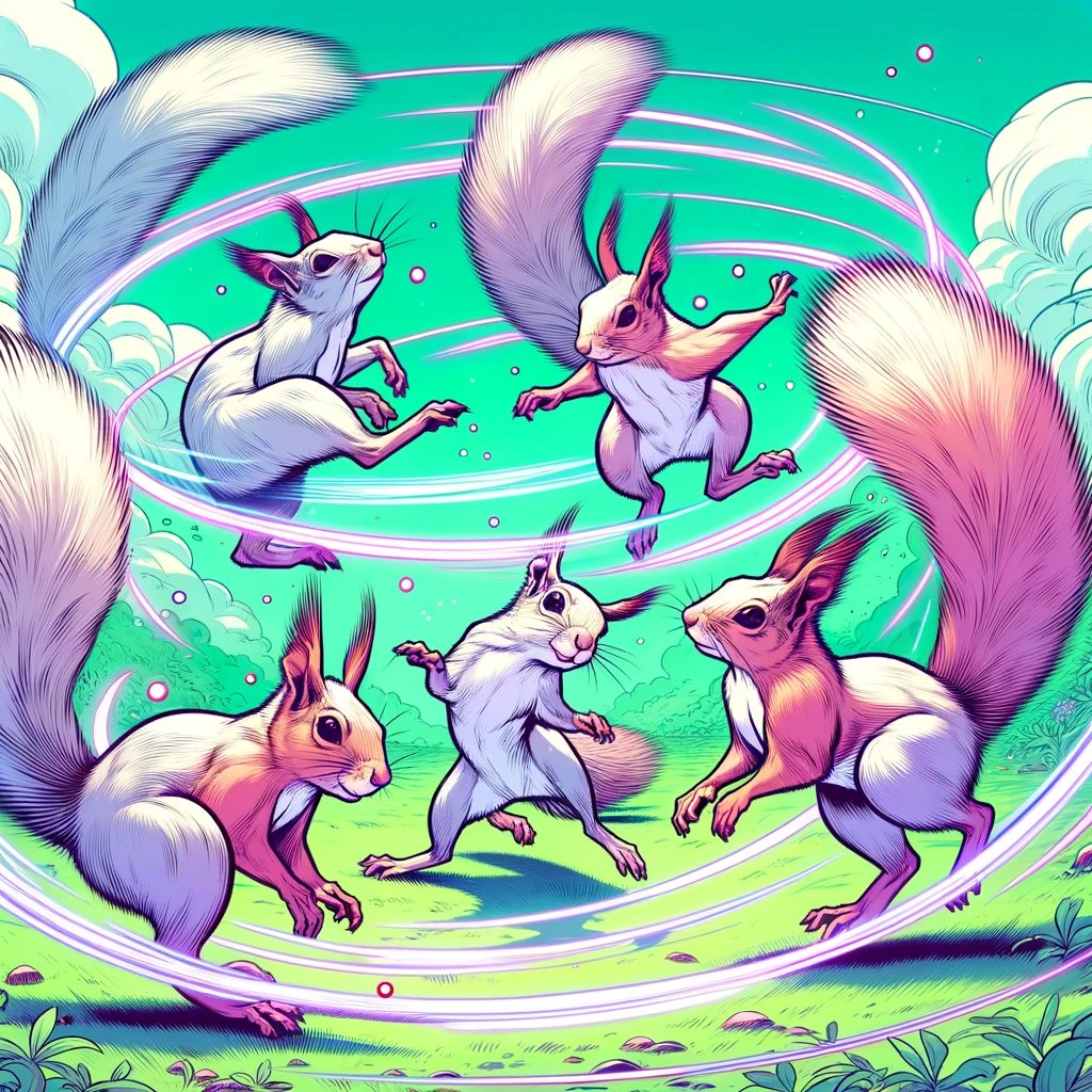 Can you explain why squirrels run around in circles before digging a hole?