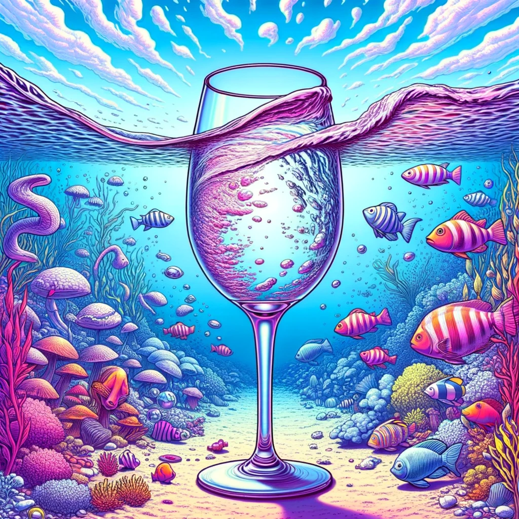 Explain why a glass of water appears distorted underwater?