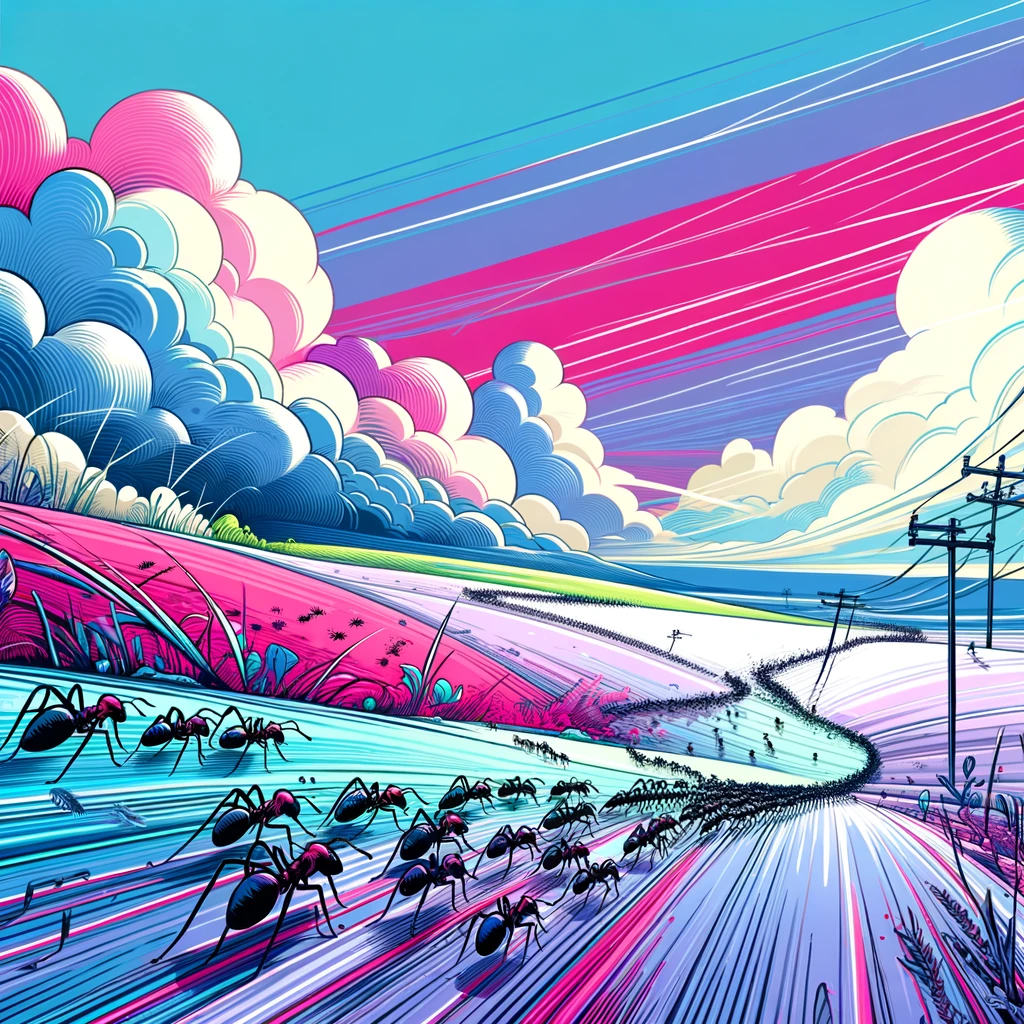 Explain why ants follow invisible trails to find their way.