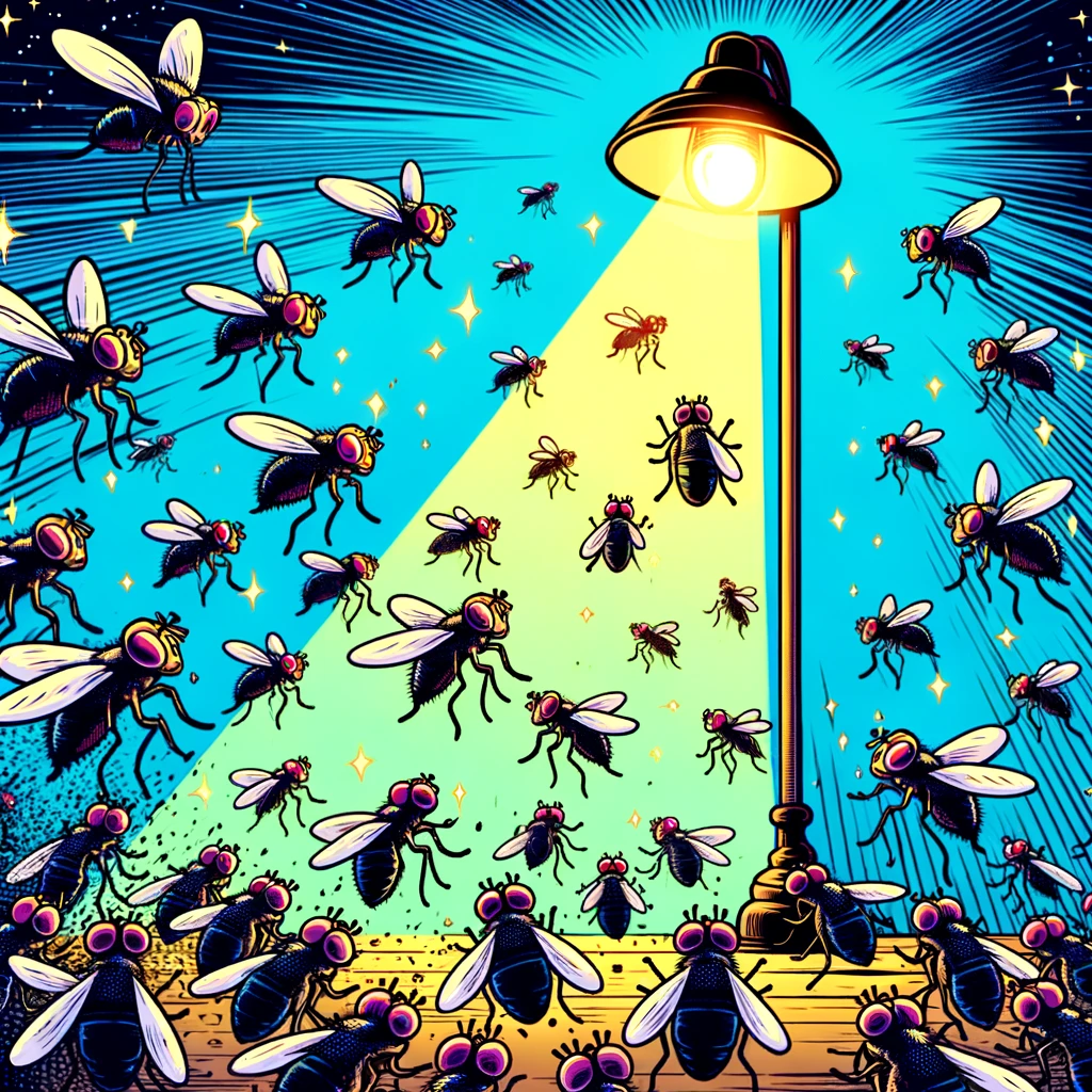 Explain why flies are attracted to light?