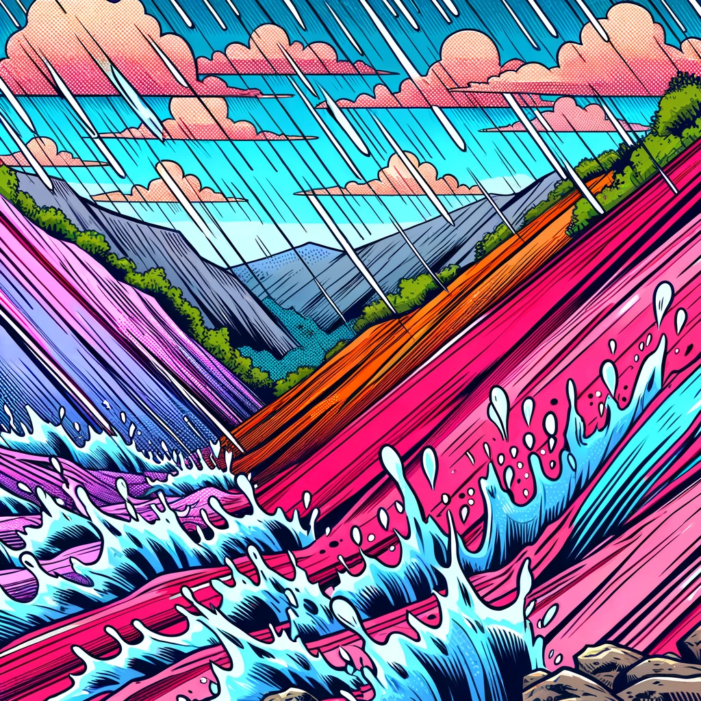 Explain why heavy rains can cause landslides.