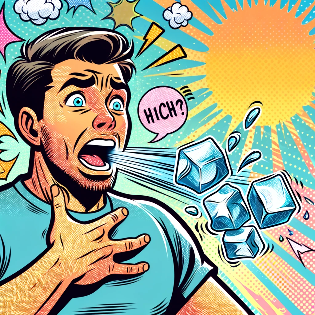 Explain why our voices change when we swallow an ice cube?