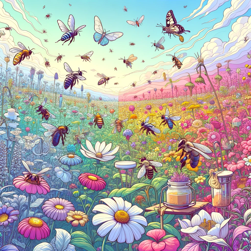 Explain why pollinating insects are vital for global food production.