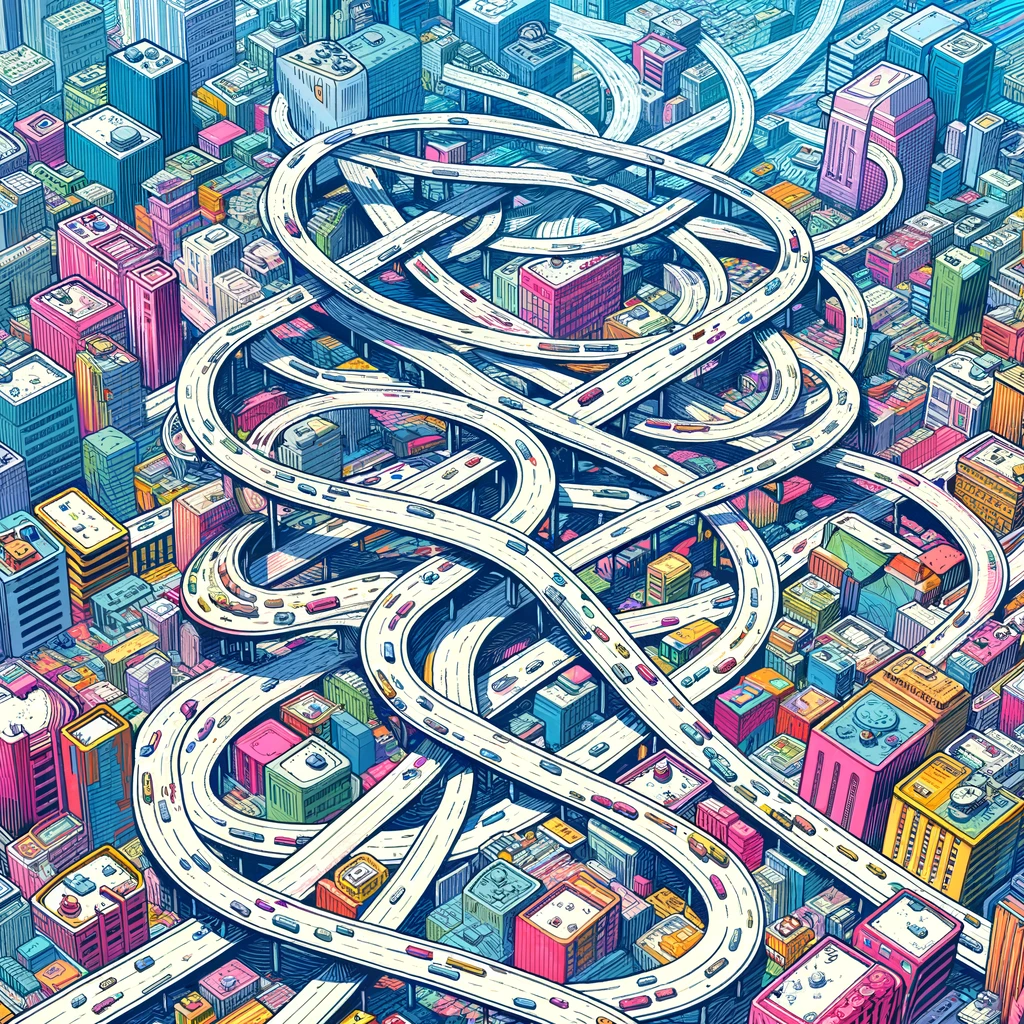 Explain why some cities have winding streets?