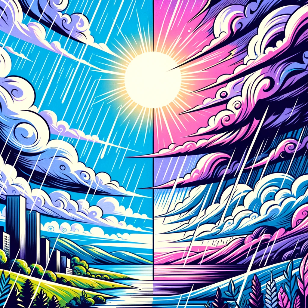 Explain why the weather can be unpredictable at times?