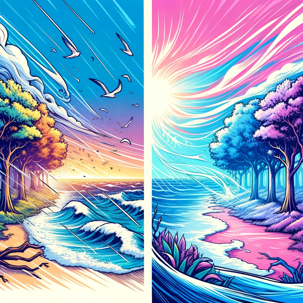 Explain why the wind can be stronger near the coasts than inland?