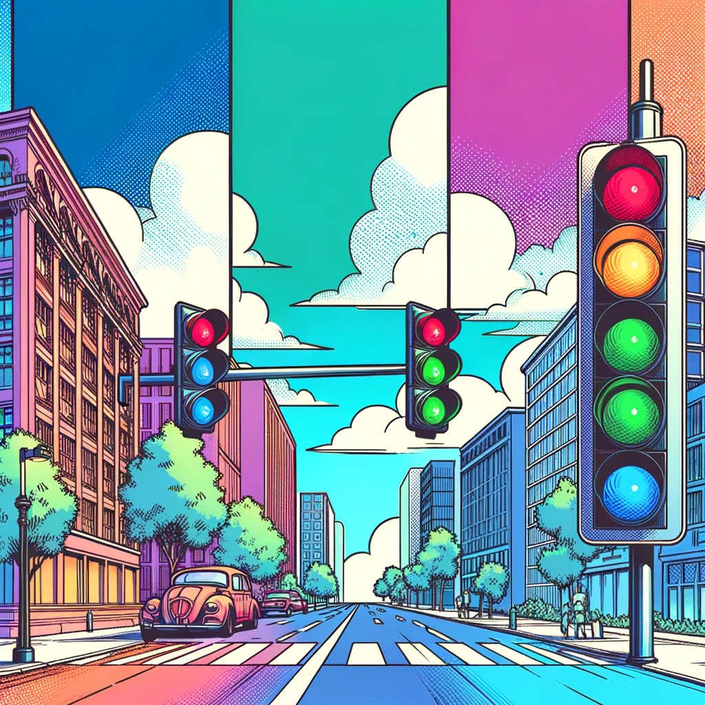 Explain why traffic lights are red, orange, and green.